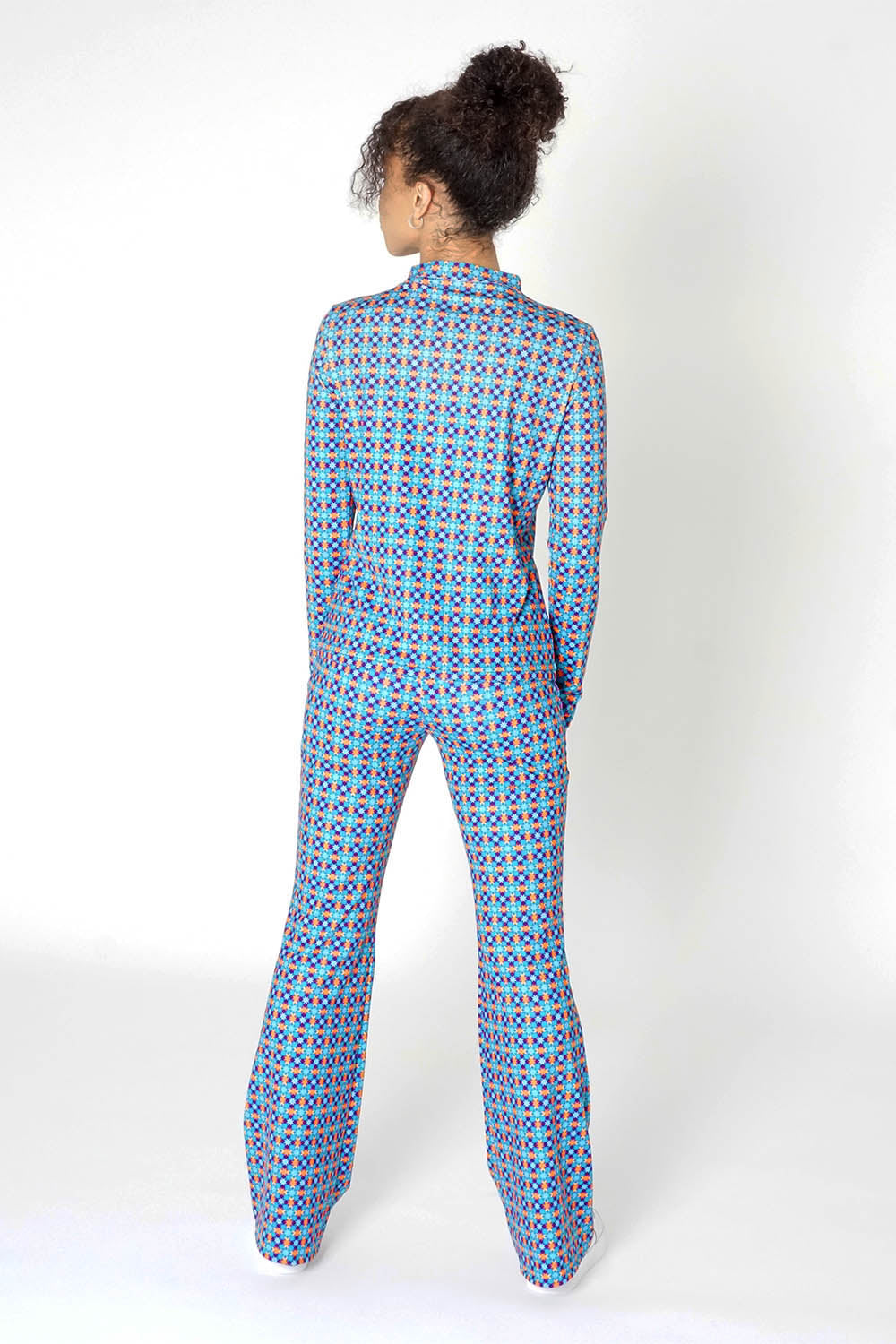 Women's Flare Trousers in Green Ribeira Print | Newt London – NEWT LONDON