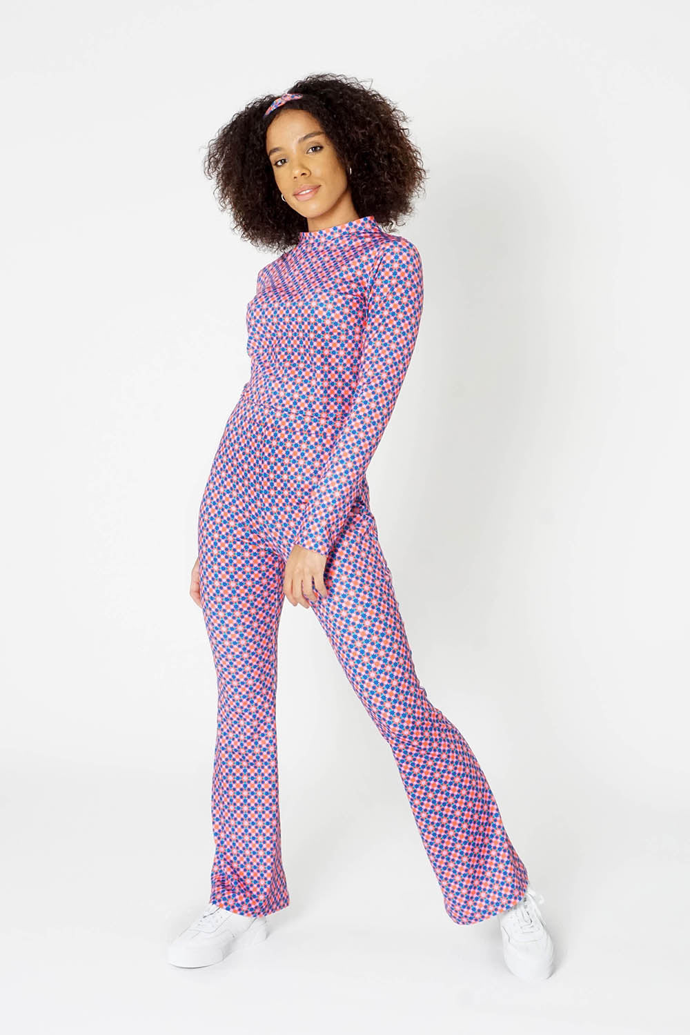 Women's Loungewear Flare Trousers Pink Ribeira Print | Newt London ...